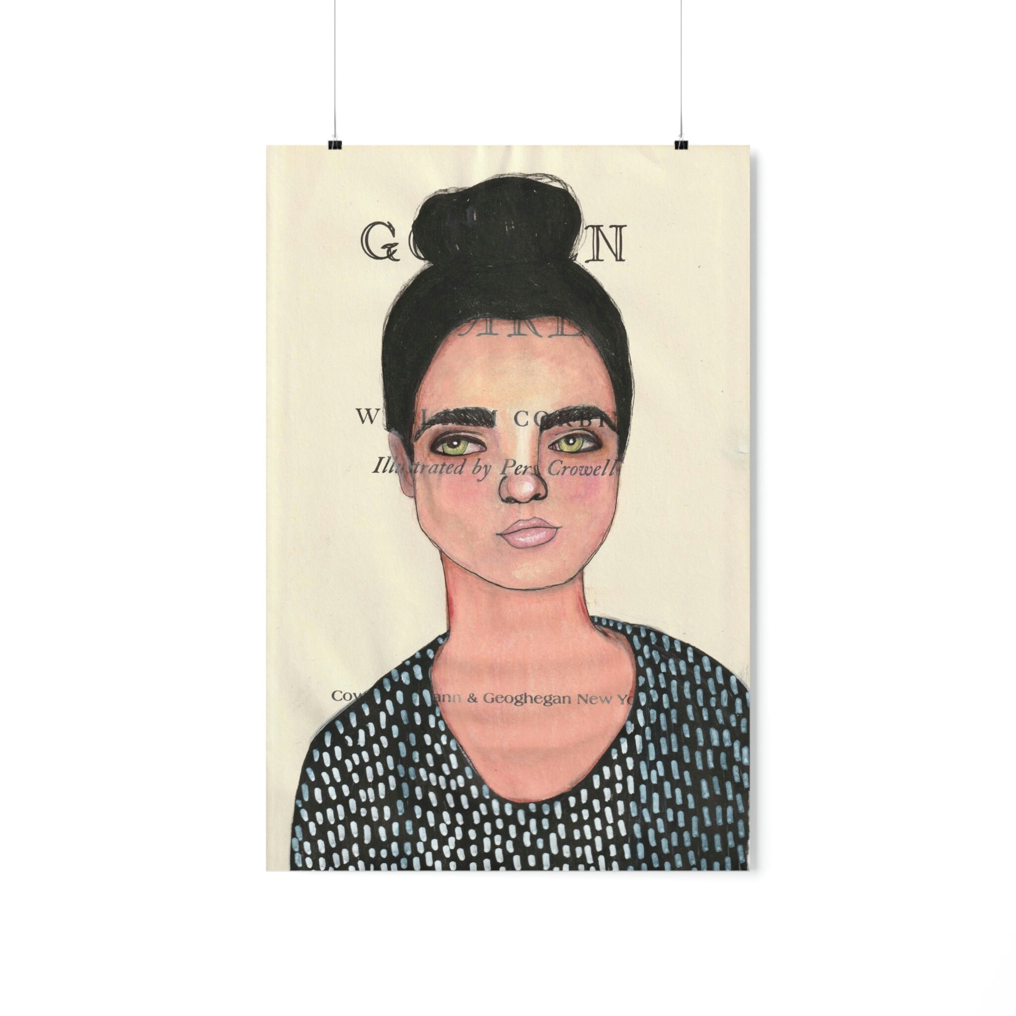 Limited Edition Art Print of a Quirky Portrait of a Woman With Black ...