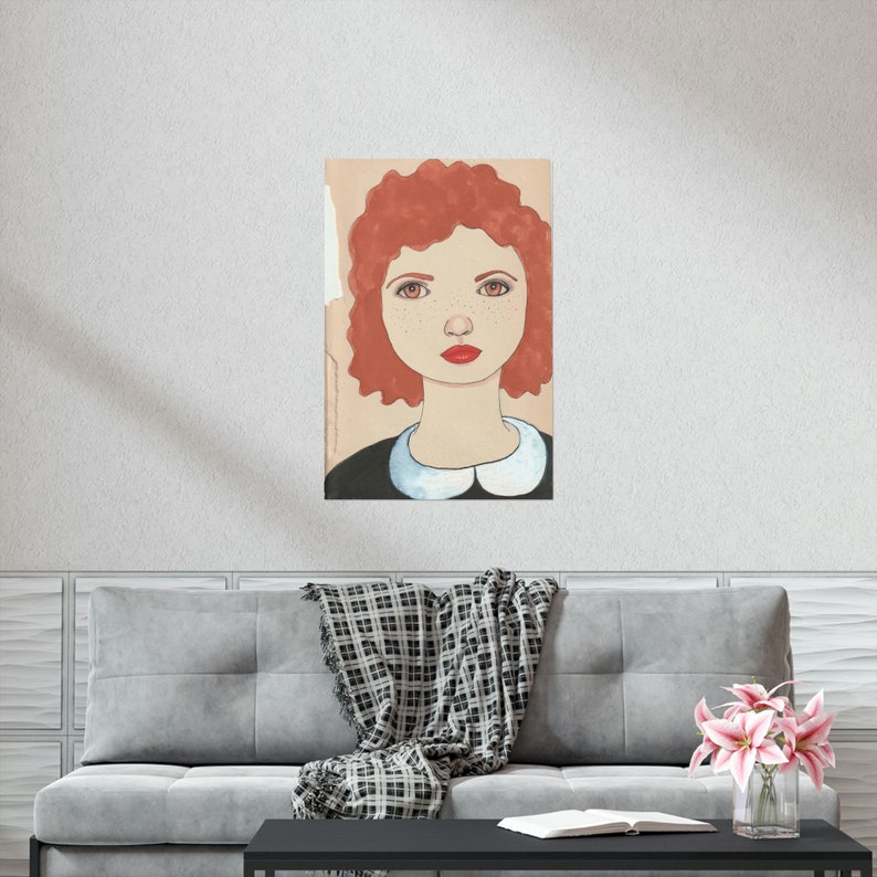Limited Edition Art Print of a Redheaded Girl With Freckles. Preppy ...
