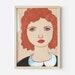 Limited Edition Art Print of a Redheaded Girl With Freckles. Preppy ...
