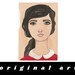 Quirky Portrait Art - Original Portrait of a Woman With Black Hair on ...