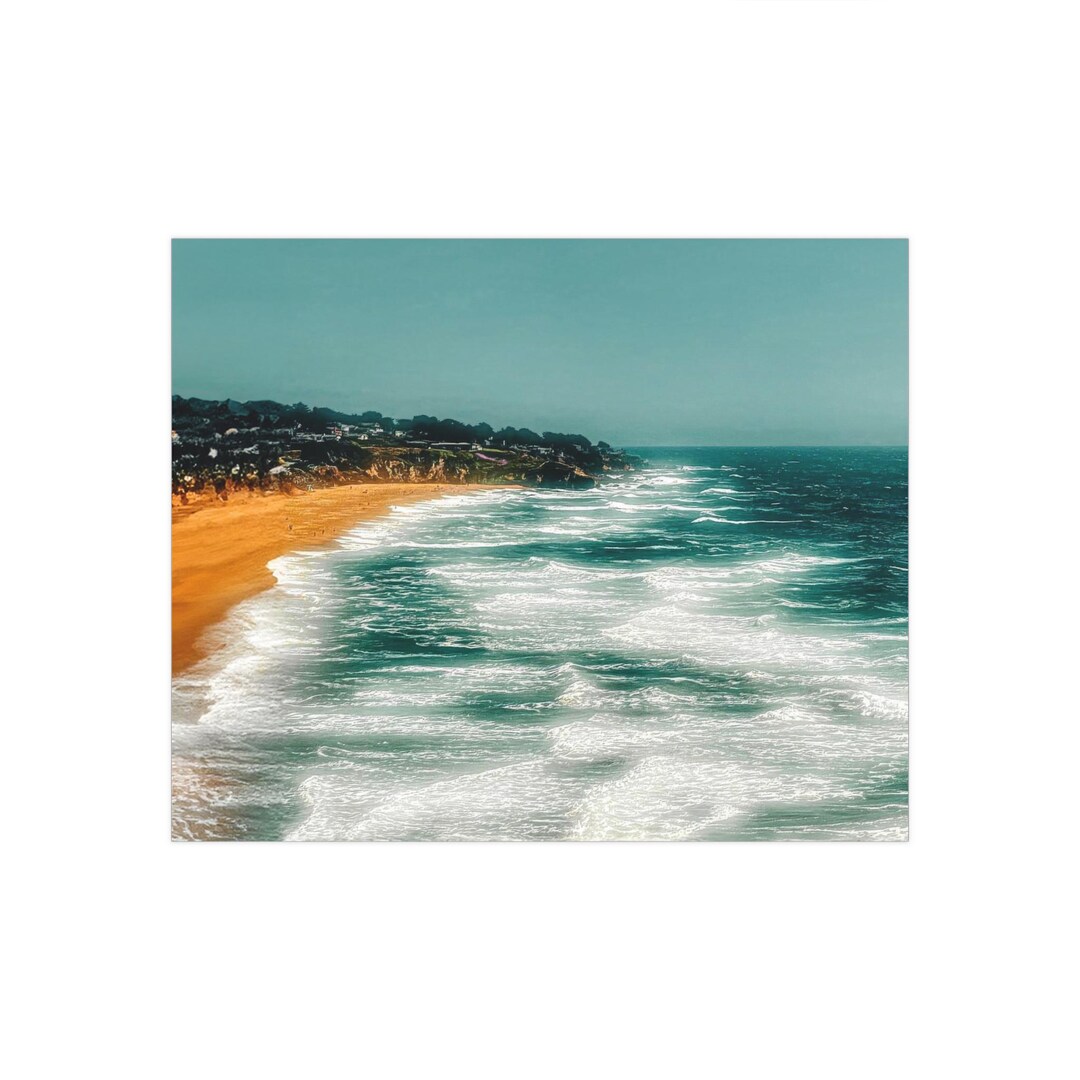 Satin Posters Coastal Serenity Wall Art, Pacific Ocean Waves, Sea View ...