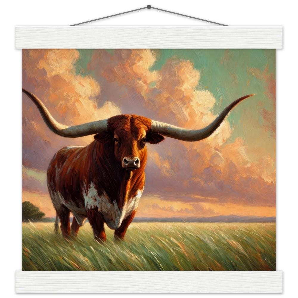 Proud Texas Longhorn at Sunset - Etsy