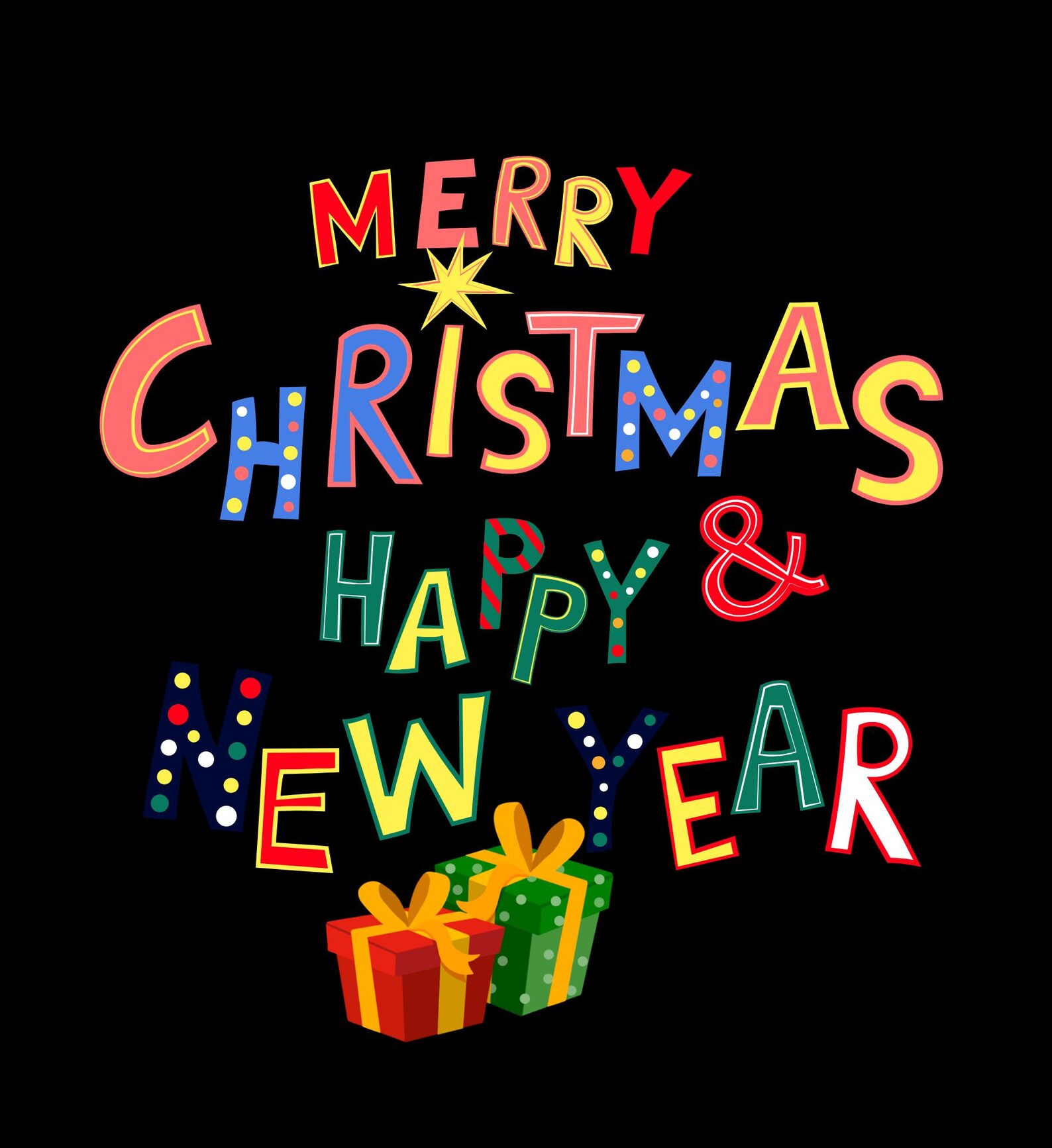 Merry Christmas & Happy New Years Digital Print - Etsy