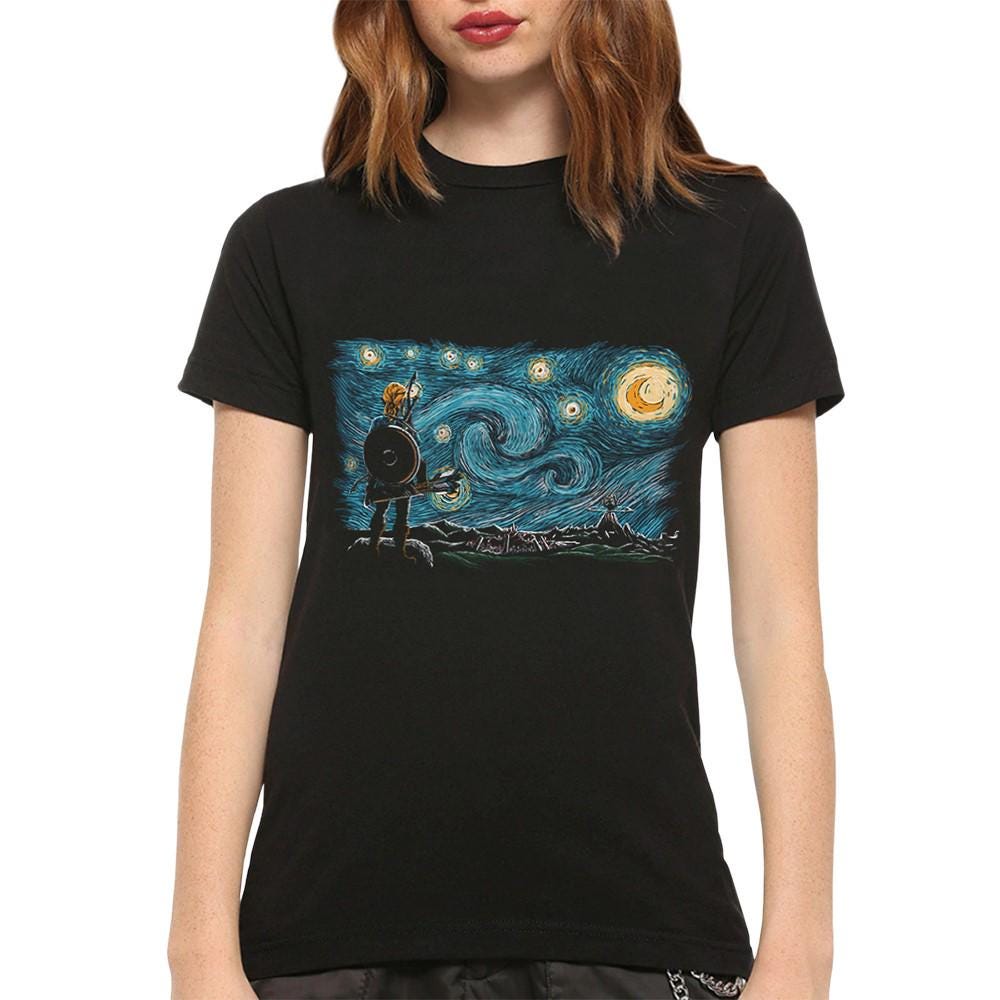 The Legend of Zelda Starry Night T-shirt, Vincent Van Gogh Shirt (ZEL ...