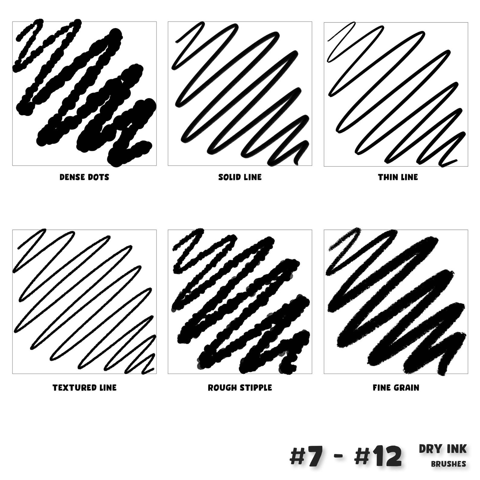 30 Dry Ink Procreate Brushes, Charcoal Pen Line, Sign Pen Maker Ink ...