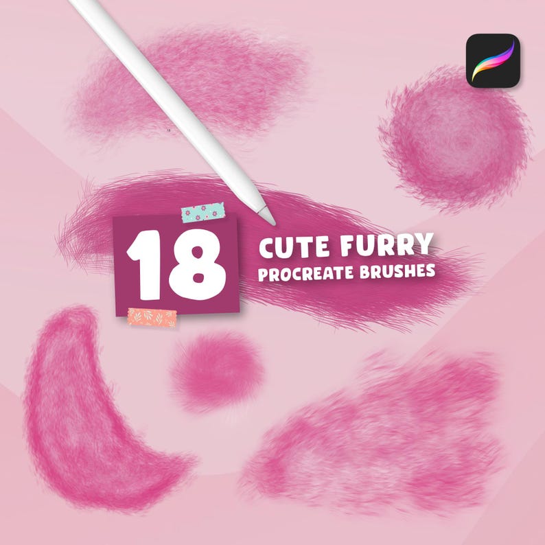18 Cute Furry Procreate Brushes, Animal Character Creation, Adorable Friends Design for ...
