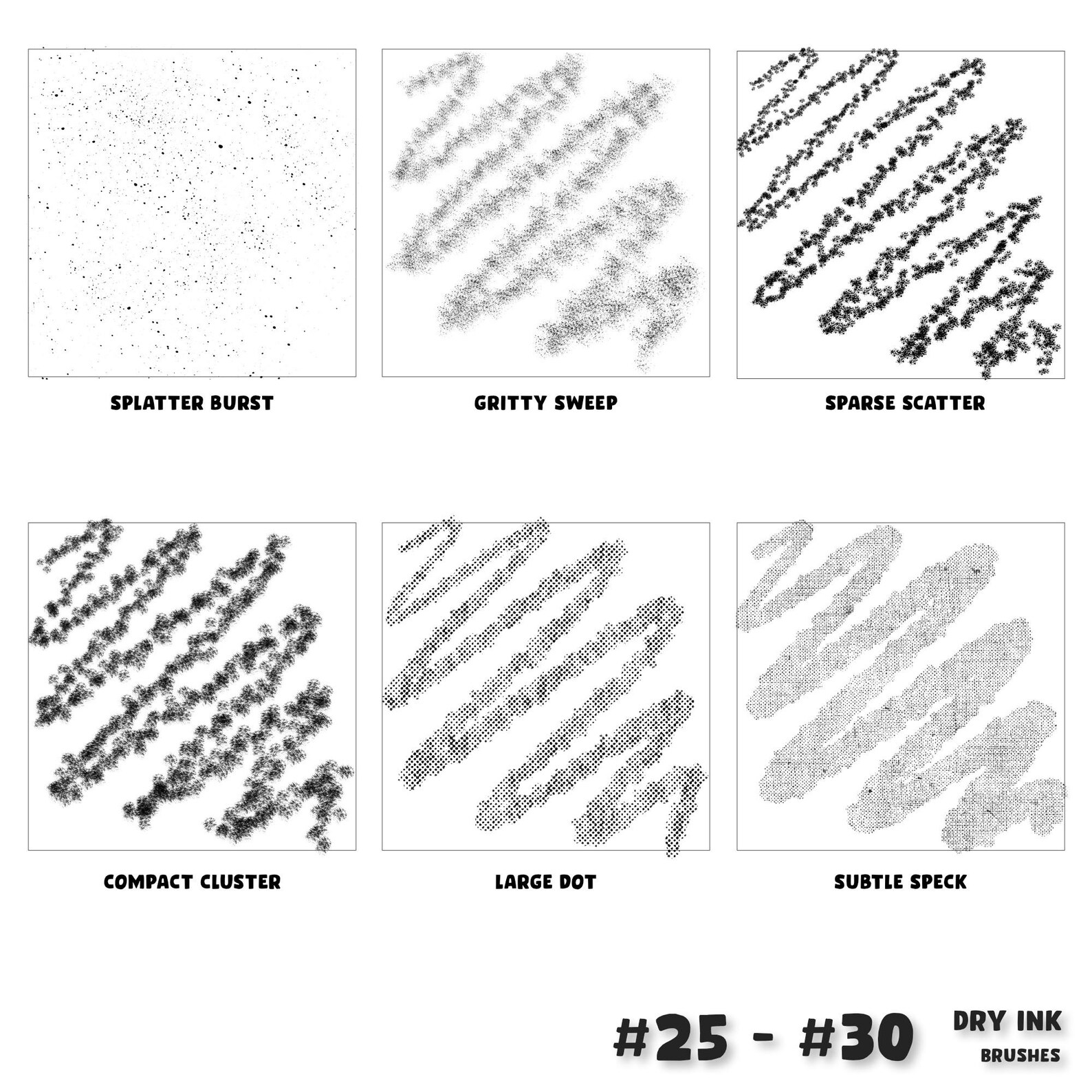 30 Dry Ink Procreate Brushes, Charcoal Pen Line, Sign Pen Maker Ink ...