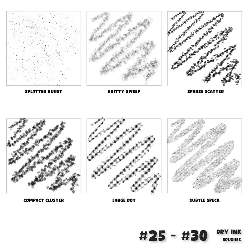 30 Dry Ink Procreate Brushes, Charcoal Pen Line, Sign Pen Maker Ink ...