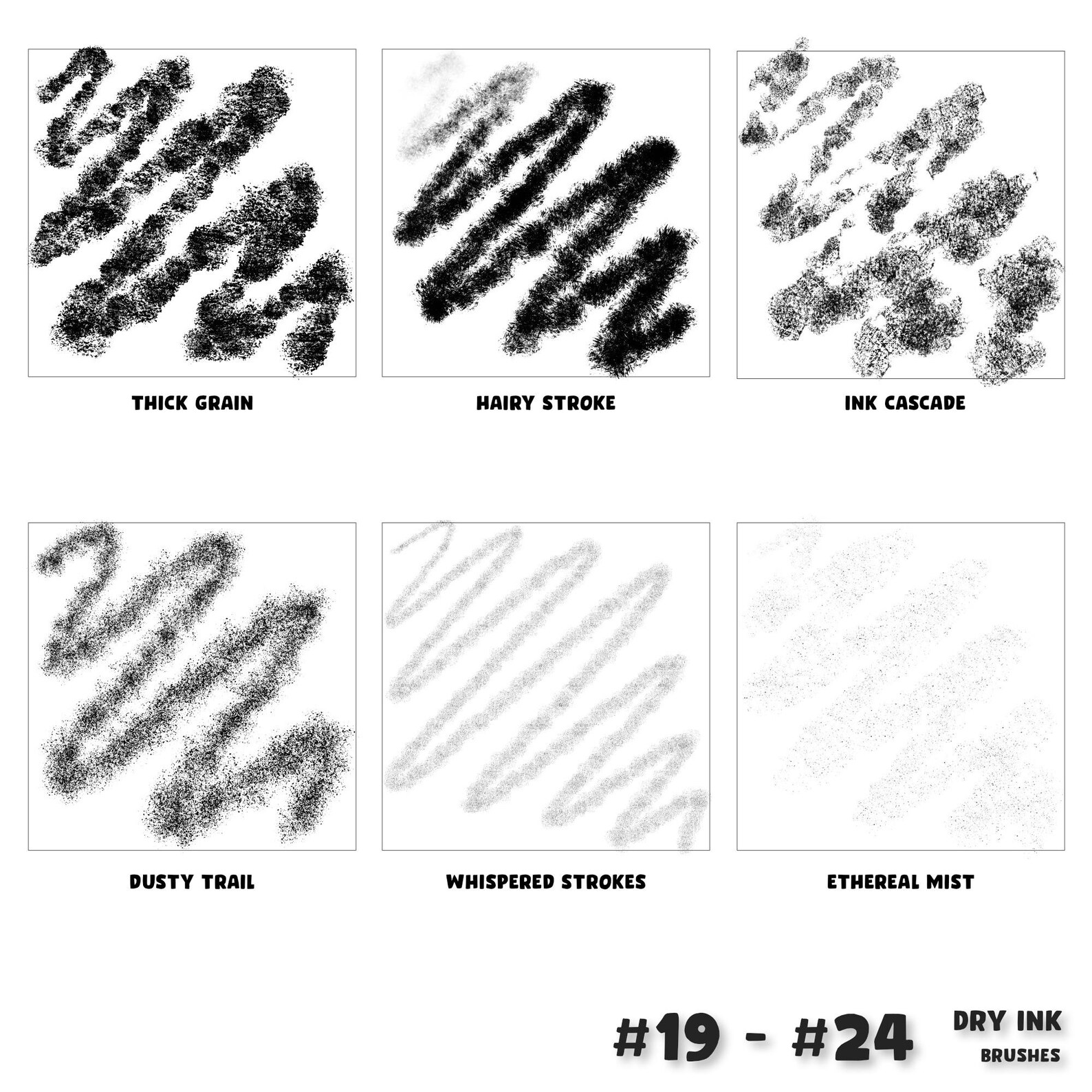 30 Dry Ink Procreate Brushes, Charcoal Pen Line, Sign Pen Maker Ink ...