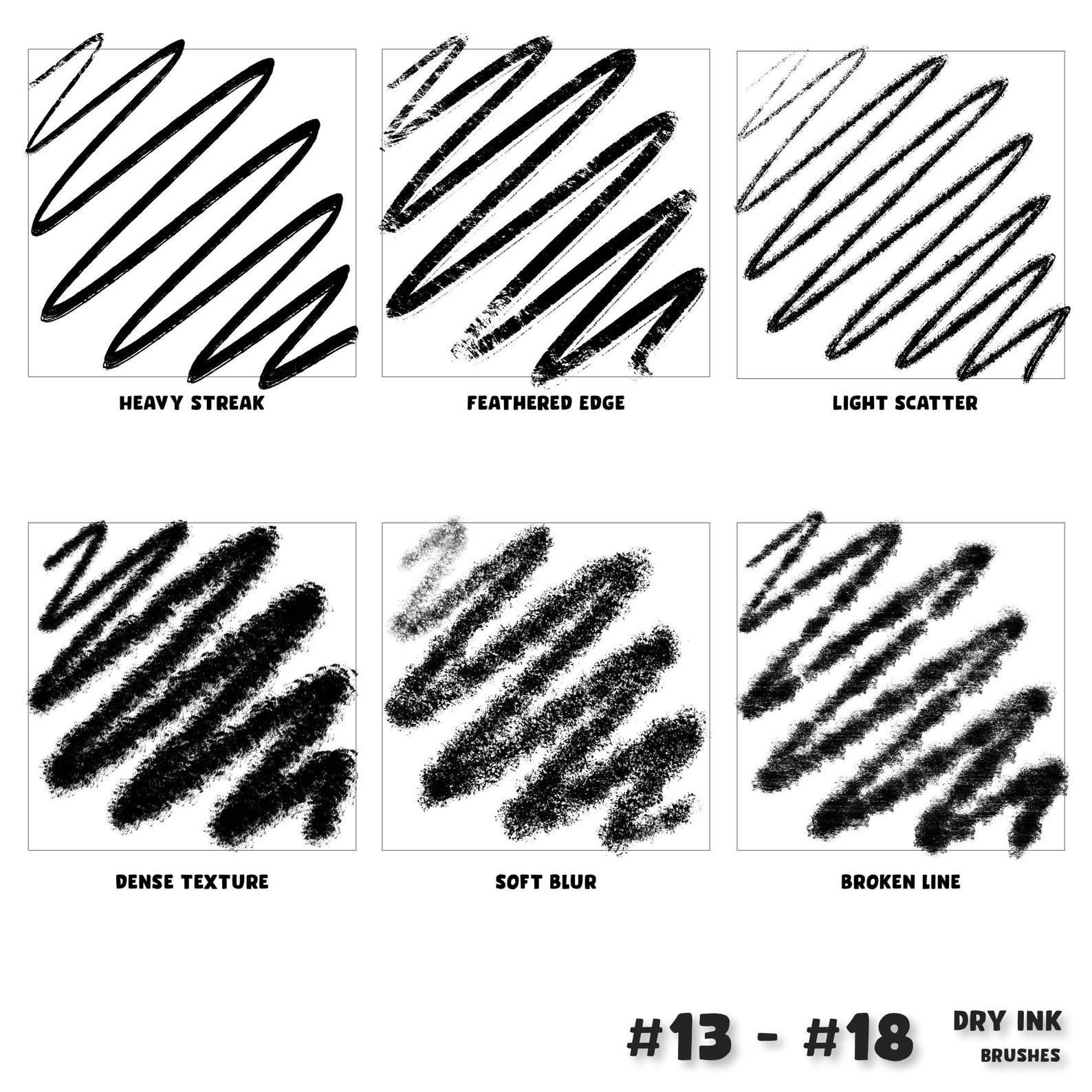 30 Dry Ink Procreate Brushes, Charcoal Pen Line, Sign Pen Maker Ink ...