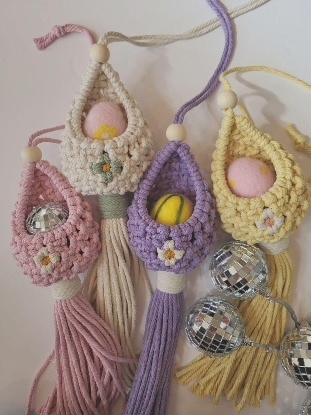 Easter Decor | Easter Egg Holder | Bird Nest Hanging Macrame | Easter ...