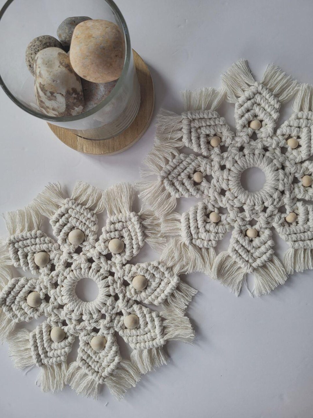 Macrame Placemats Table Placemats Macrame Coasters Round Coaster Candle ...
