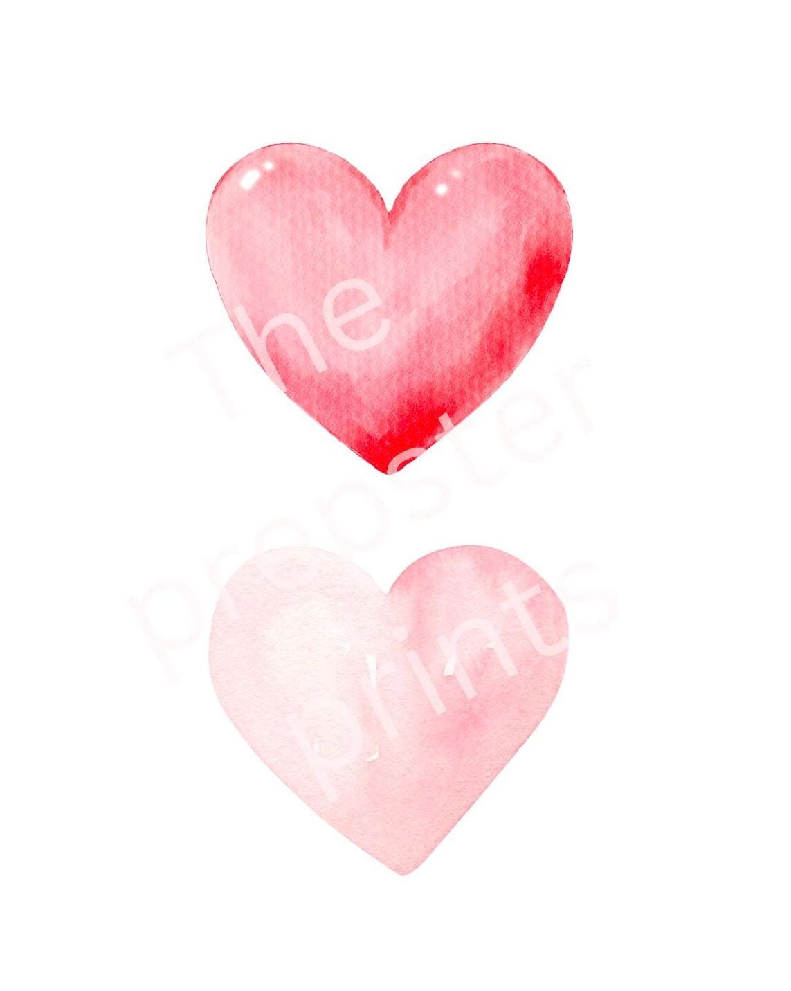 Watercolor Hearts Digital Download - Etsy
