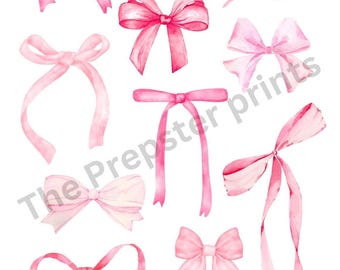 Watercolor Bows, Multiple Colors. Digital Download - Etsy