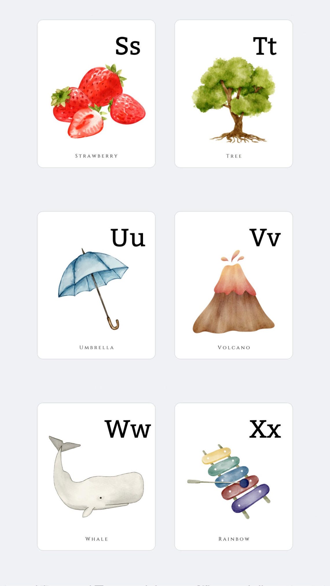 Alphabet Flash Cards 3”x5”, Set of 26 Digital Downloads - Etsy