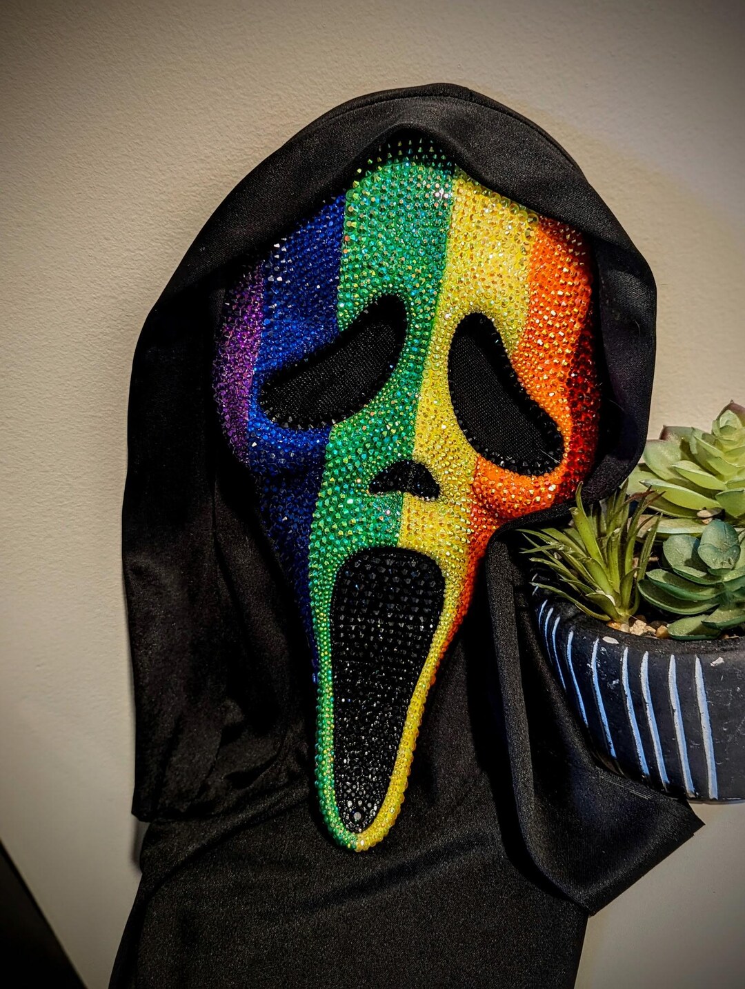 Pride Ghost Face Bedazzled Mask. - Etsy