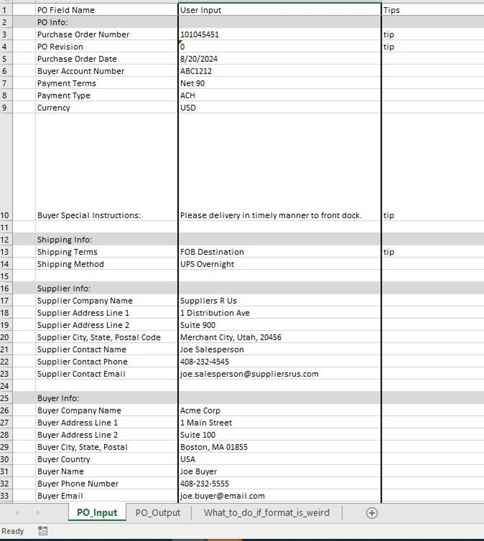 Automated | Purchase Order Template Excel | Sample PO Format ...