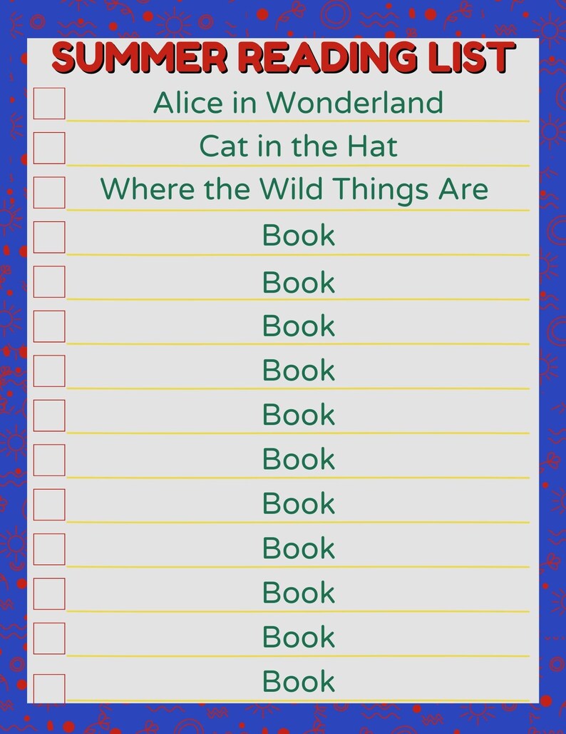 Summer Fun Kit, Editable Charts, Reading Chart, Summer Bucket List ...