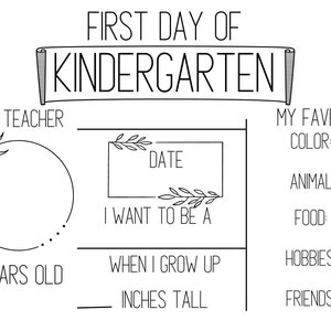 Back to School Sign, First Day of School Sign, Back to School Printable ...