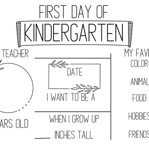 Back to School Editable Colorful First Day of School Sign, Reusable ...