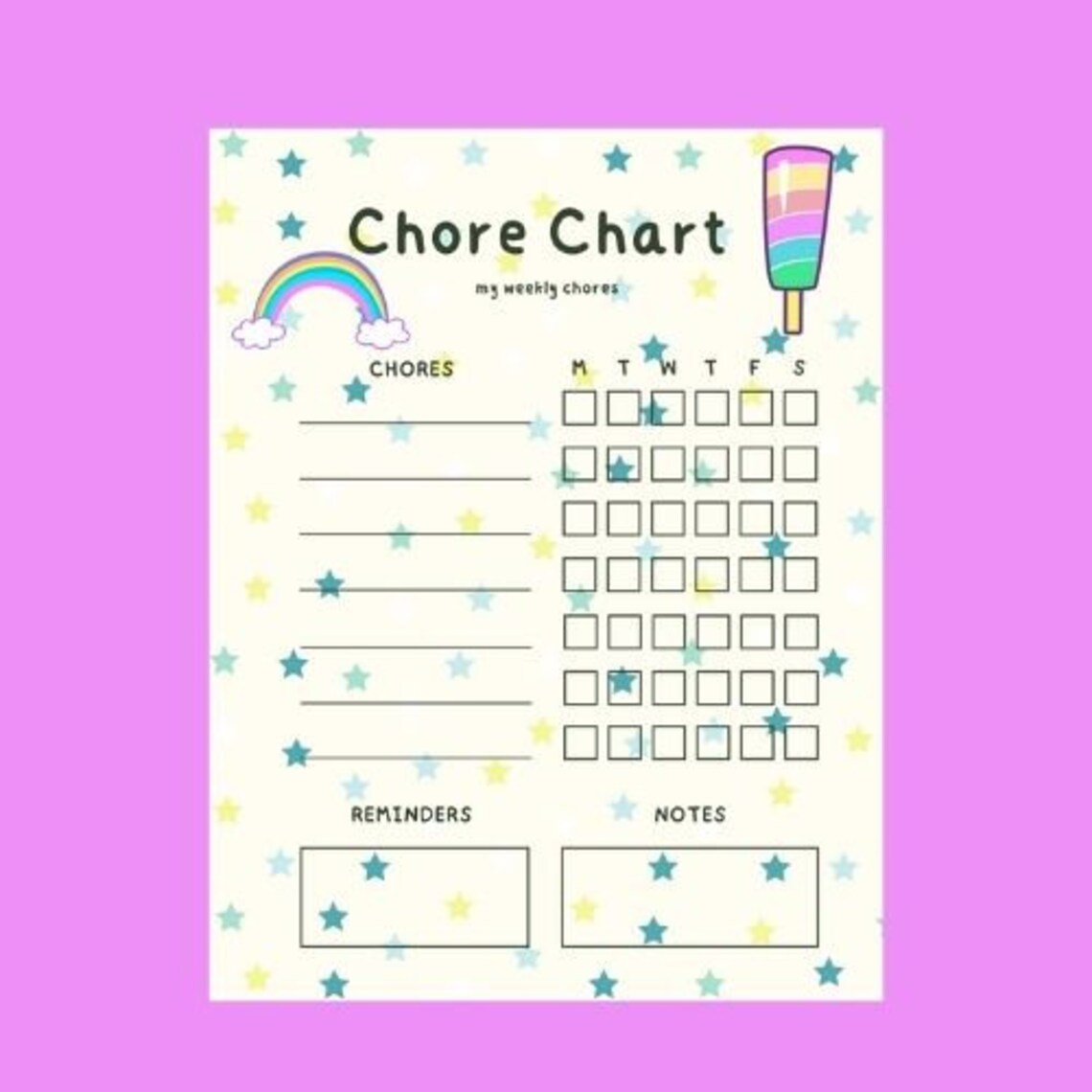 Chore Chart for Kids, Chore Chart Printable, Homeschool Printable ...