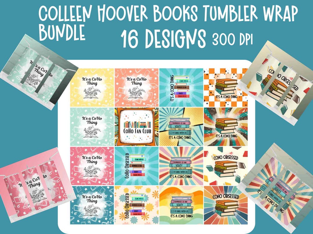 Colleen Hoover Tumbler Wrap Bundle Instant Download 20oz Sublimation ...
