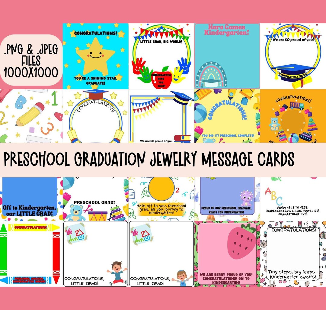 Preschool Graduation Message Card Bundle,shineon Card Designs Awkward ...