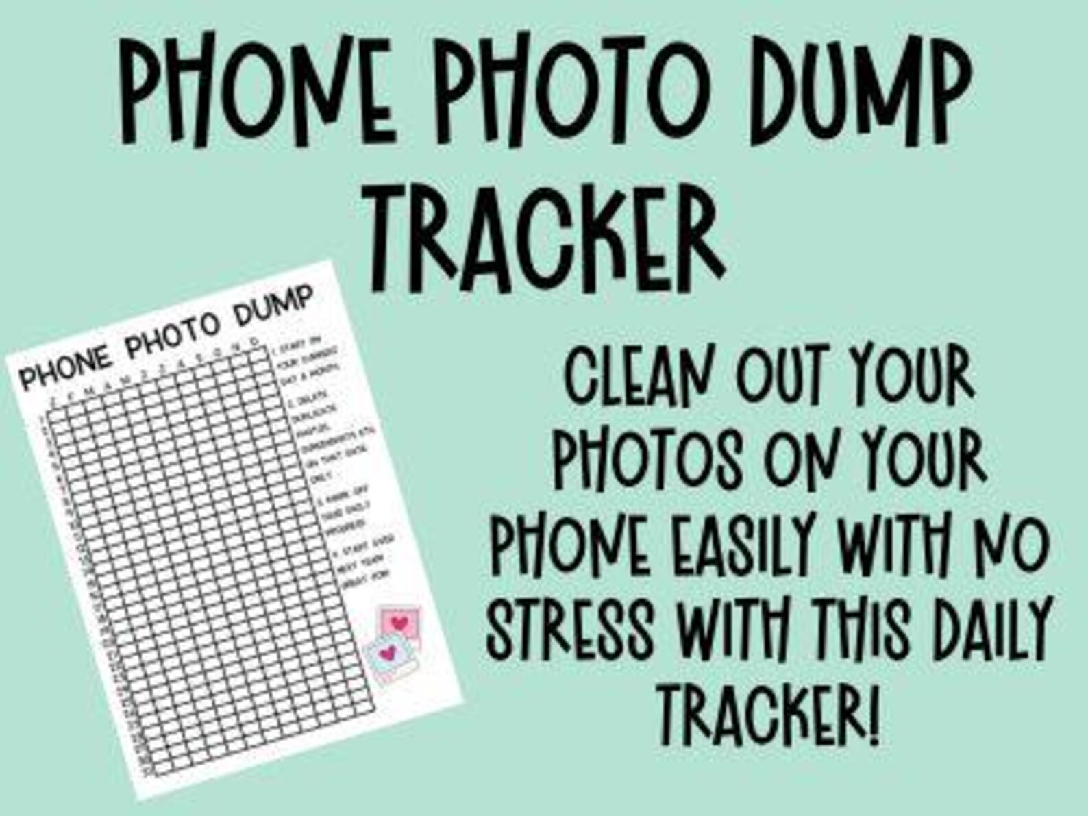 Photo Dump Digital Photo Declutter Tracker Daily Monthly Printable ...