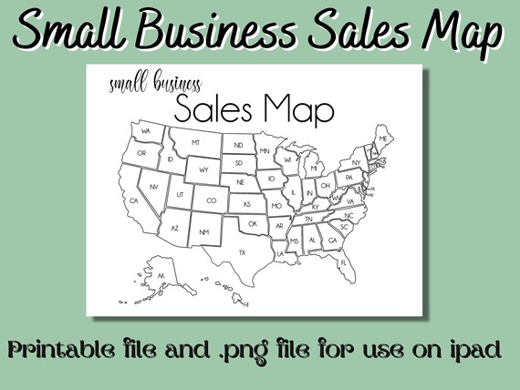 USA Sales Map Small Business Sales Map Etsy Sales Map Sales - Etsy