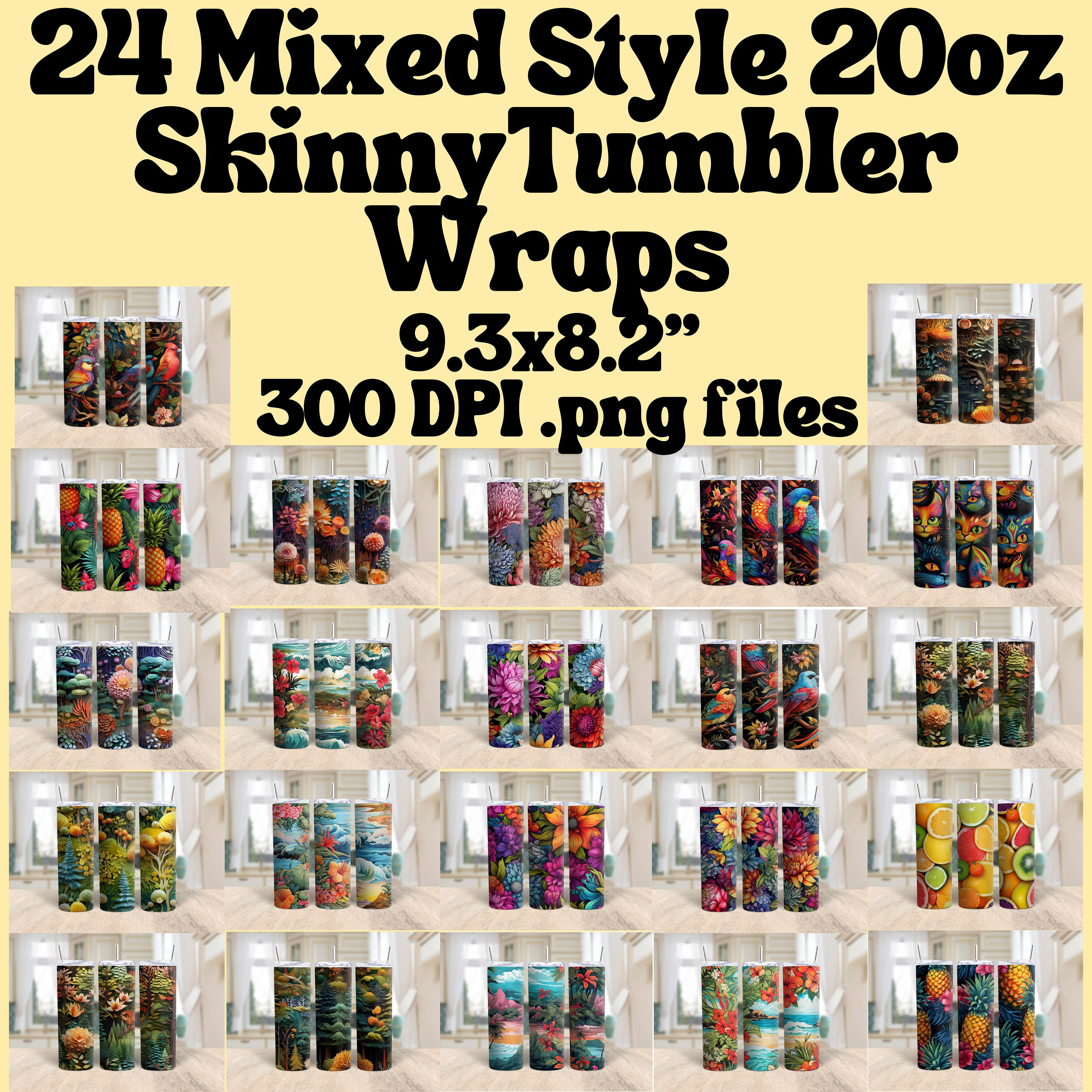 Tumbler Png Bundle Digital Sublimation Designs 20oz Skinny - Etsy
