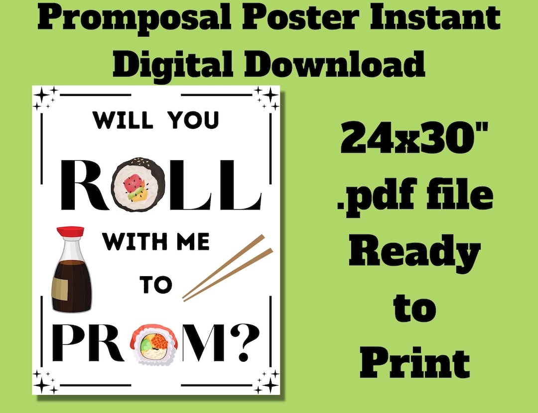 Promposal Sushi Prom Invite Poster,sushi Roll Prom Invitation ...