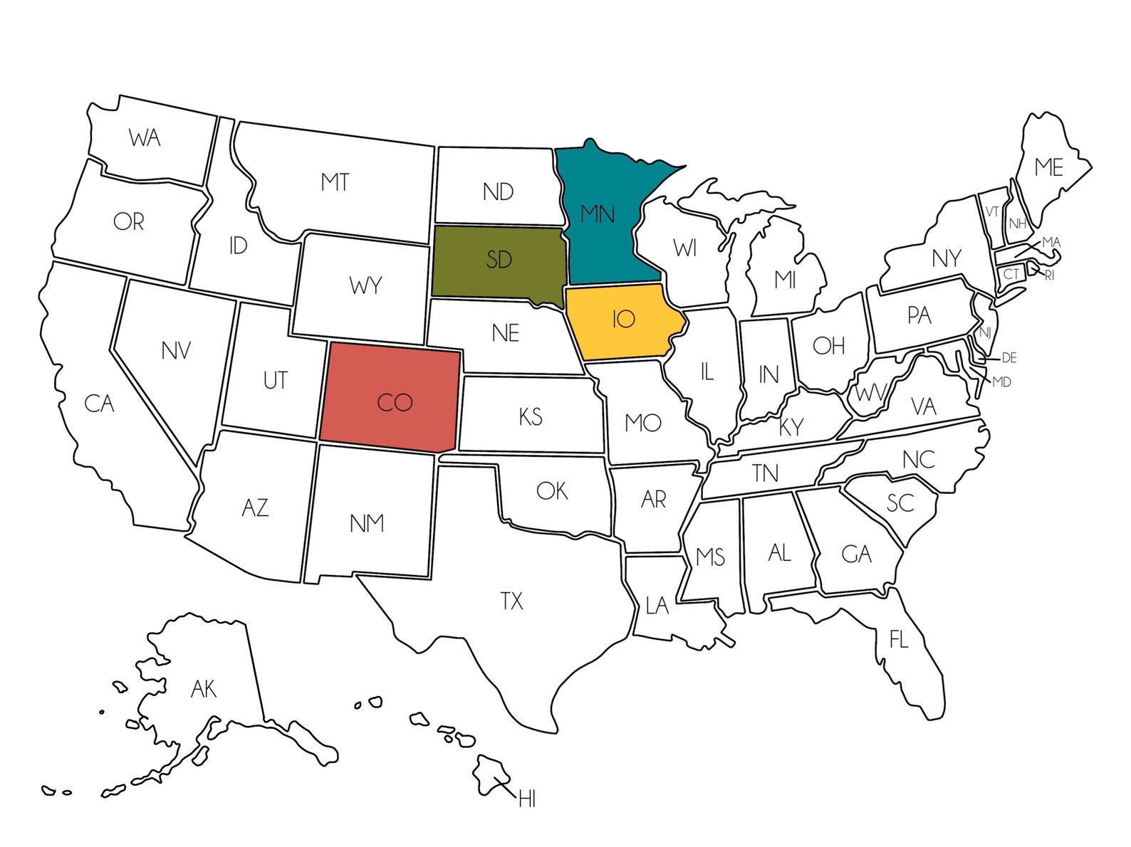 USA Sales Map, Small Business Sales Map, Etsy Sales Map, Sales Tracker ...