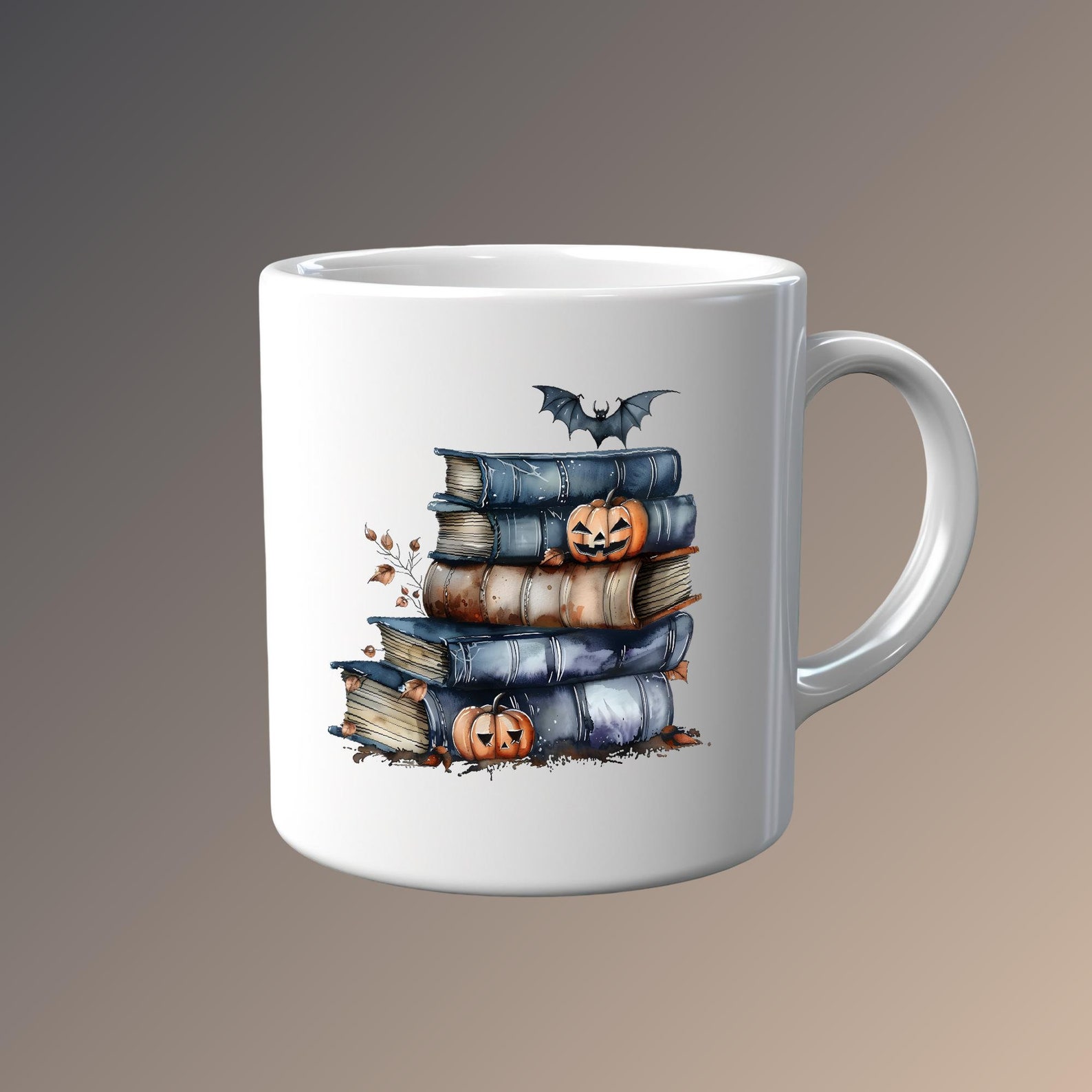 Watercolor Creepy Book Stack Clipart Creepy Book Sub Design Bibliophile ...