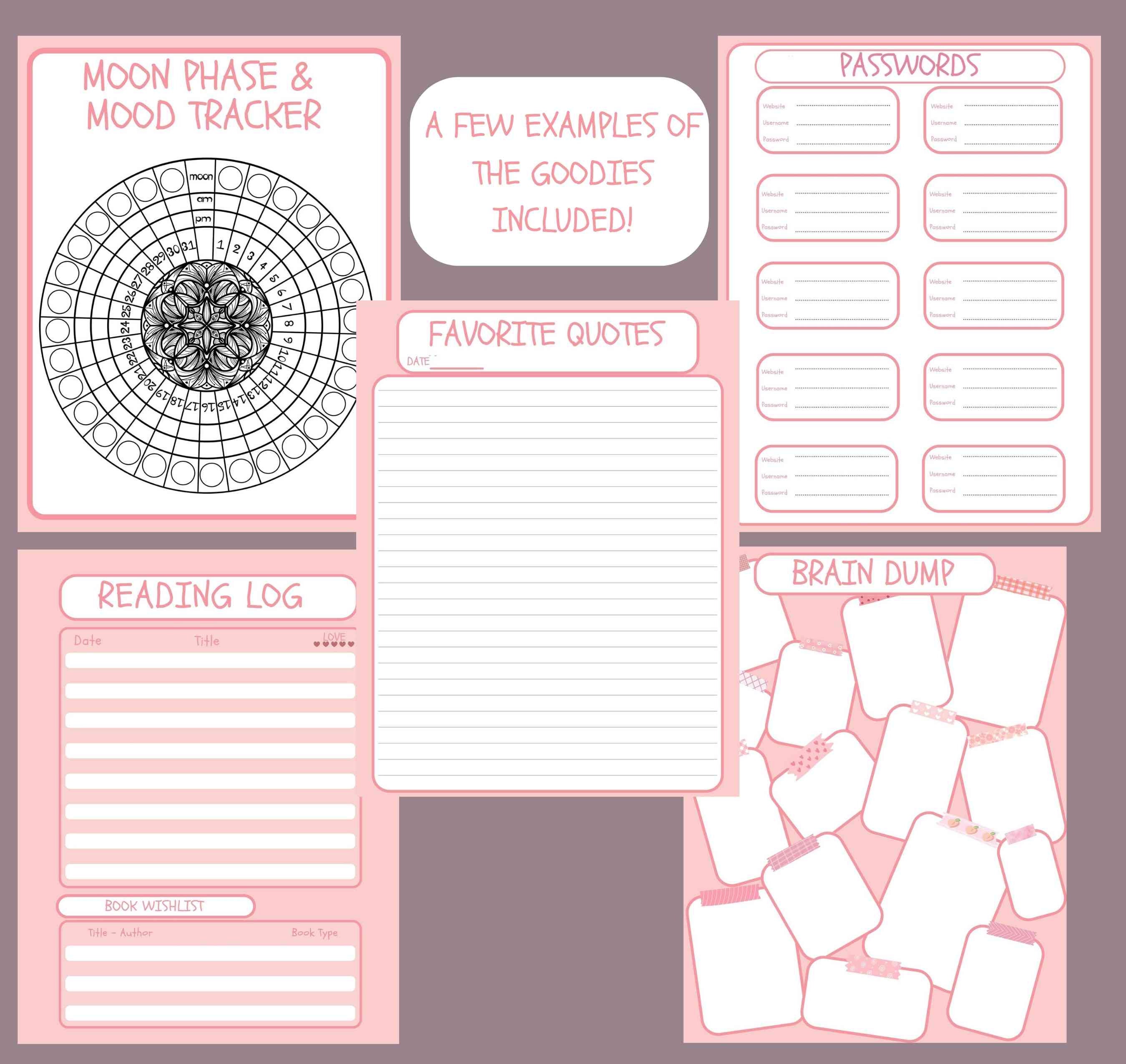 Teen Printable Journal Bundle,chore Tracker,drawing Journal Printable ...