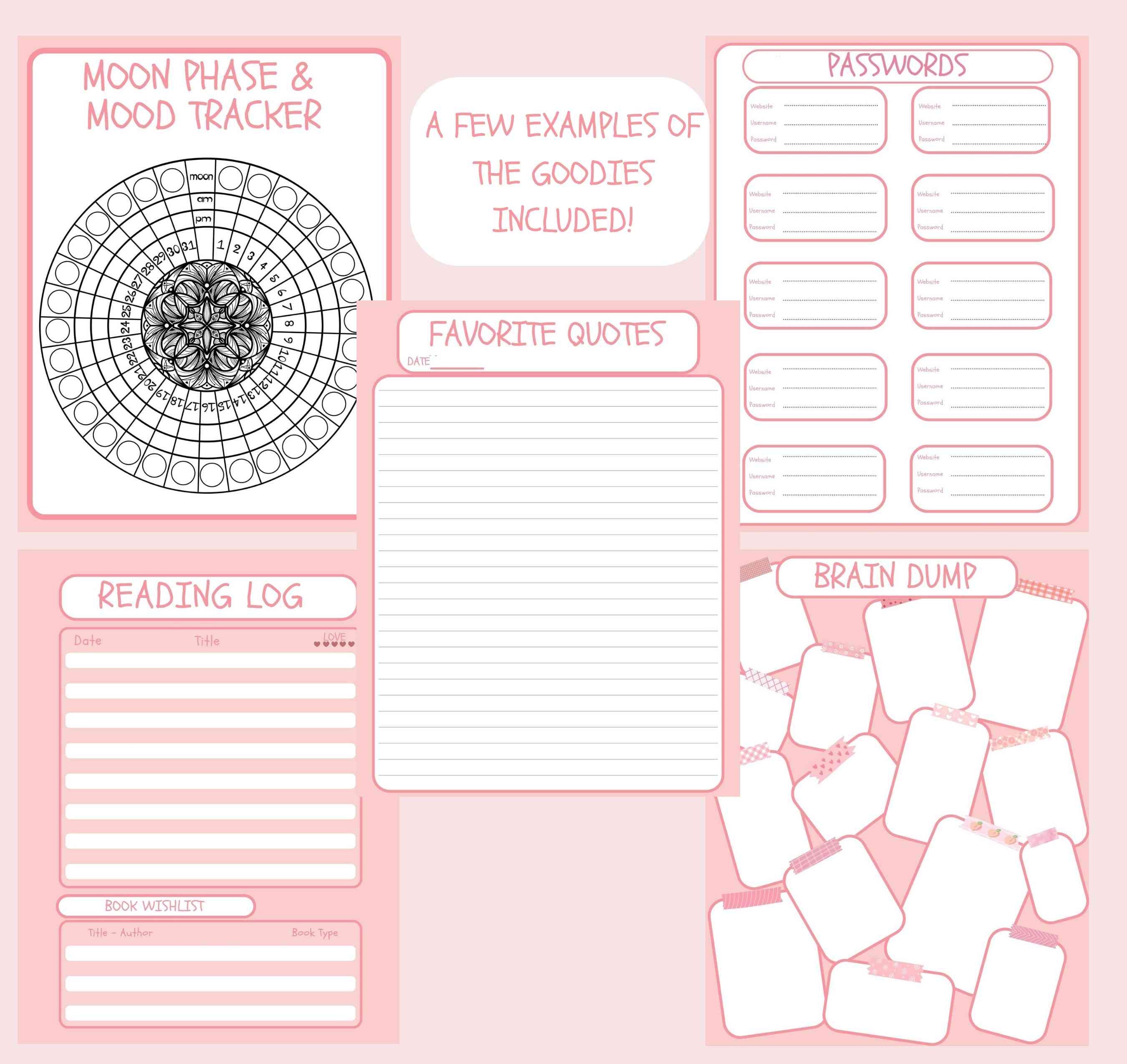 Teen Printable Journal Bundle,chore Tracker,drawing Journal Printable ...