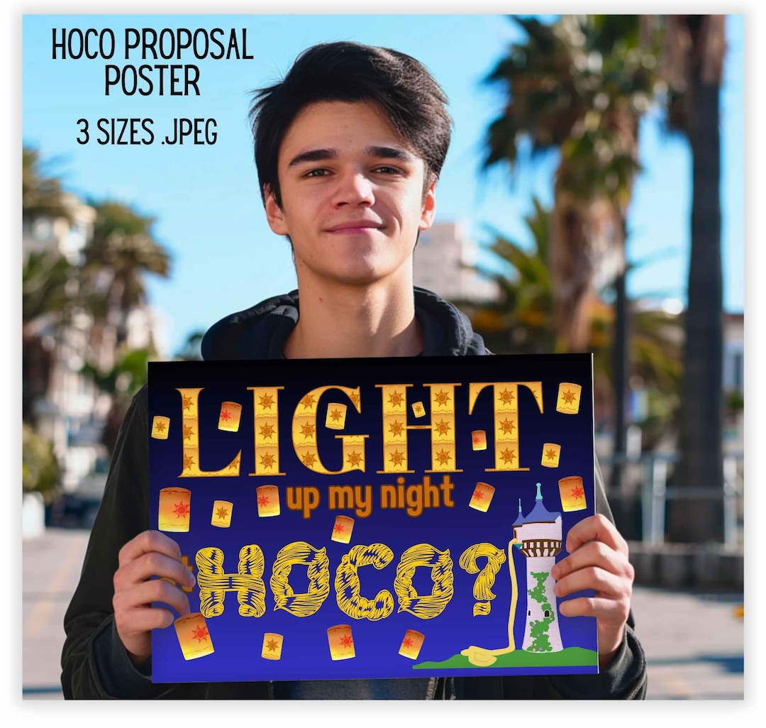 HOCO Proposal Poster You Light up My Night Prom Invite Chinese Lantern ...