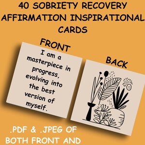 Addiction Recovery Affirmation Cards Set,sponsor Gift to Sponsee, AA ...