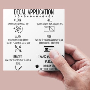 Vinyl Decal Application Card, Small Business Supplies, Digital File, Ready to Print, Instant ...