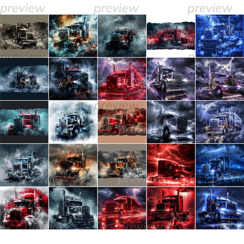 Trucker Tumbler Wrap Bundle Semi Truck Tumbler Wraps Big Rig Skinny ...