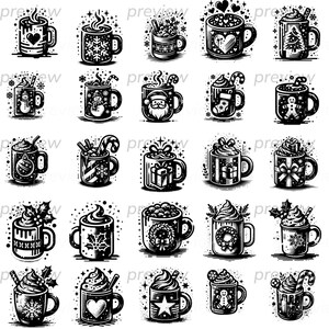 Christmas Cocoa Mug PNG Vector Clipart Hot Chocolate Cup Sublimation ...