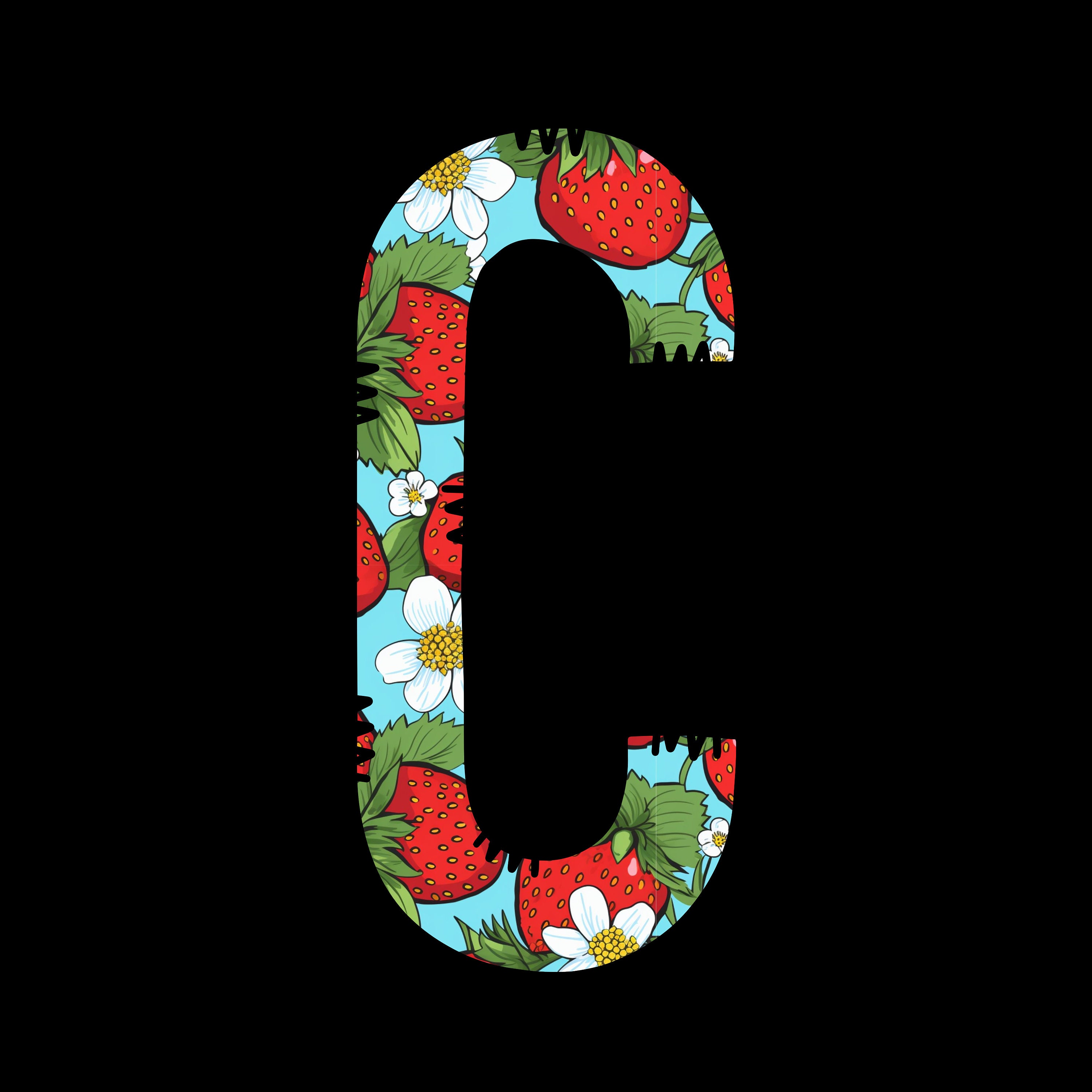 Strawberry Doodle Letters Png Strawberries Letters Png Bundle - Etsy