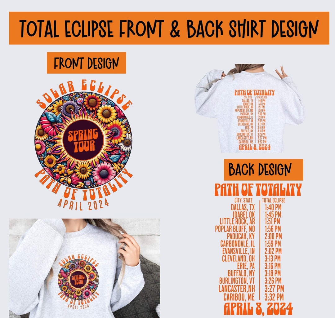 Total Eclipse 2024 Png April 8th 2024 Solar Eclipse Shirt Sublimation ...