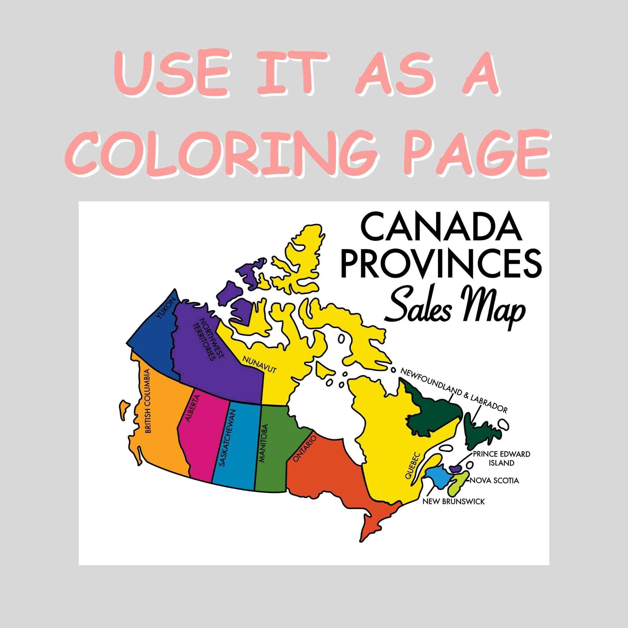 Canada Sales Map, Small Business Sales Map, Etsy Sales Map, Sales ...
