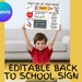 Back to School Editable Colorful First Day of School Sign - Etsy