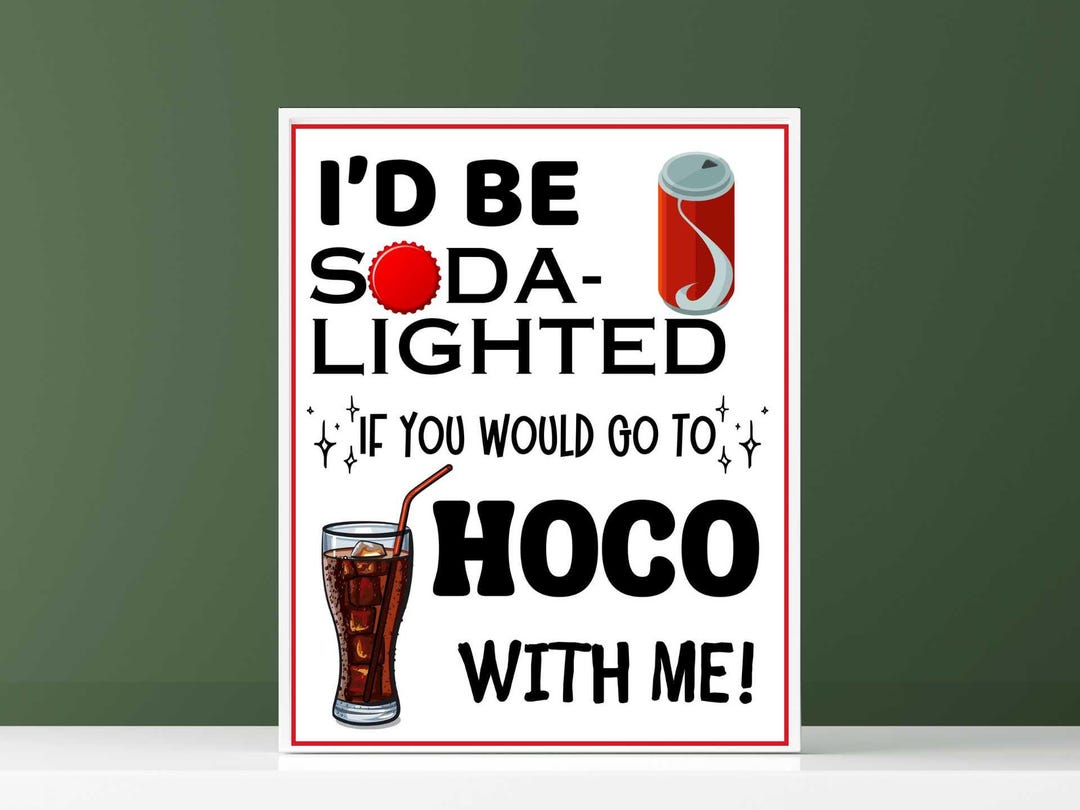 HOCO Proposal Poster Soda-lighted Night Prom Invite High School Dance ...