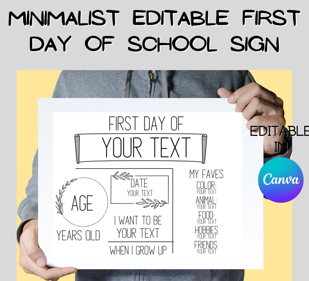Back to School Sign, First Day of School Sign, Back to School Printable ...