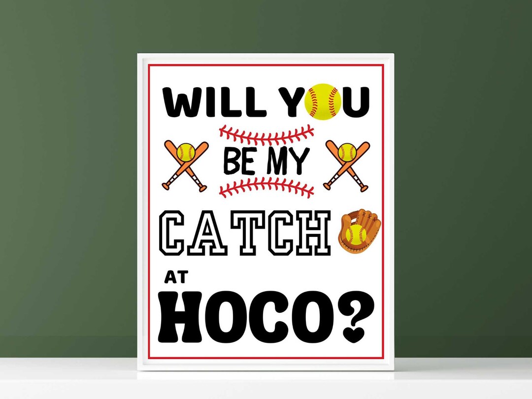 HOCO Proposal Poster Softball Night Invite High School Dance Sport Be ...