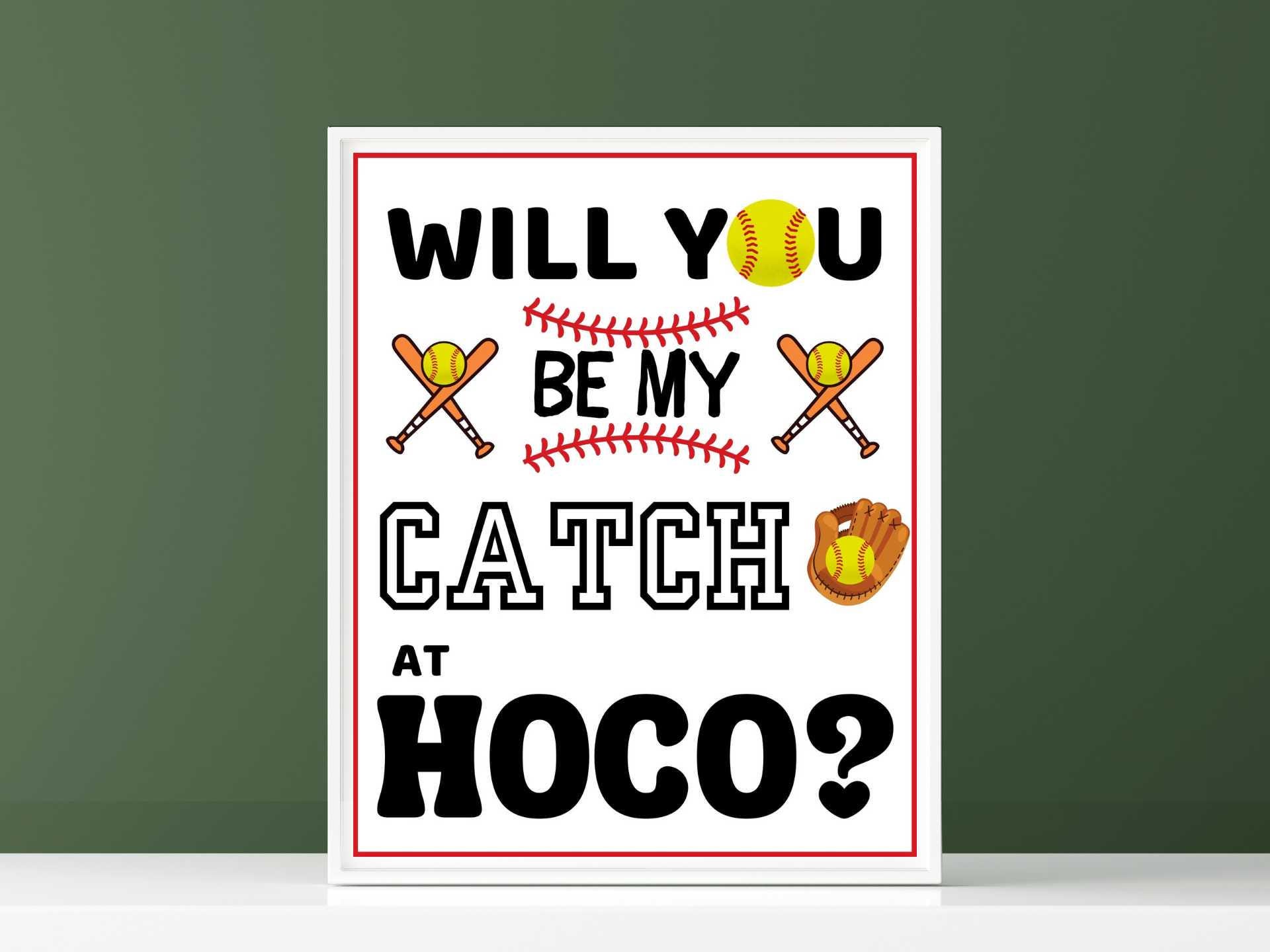HOCO Proposal Poster Softball Night Invite High School Dance Sport Be ...