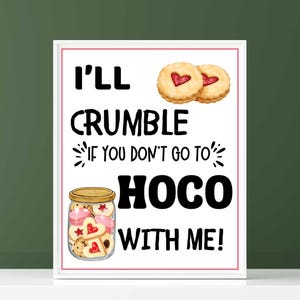 HOCO Proposal Poster Crumble Cookie Night Prom Invite High School Dance ...