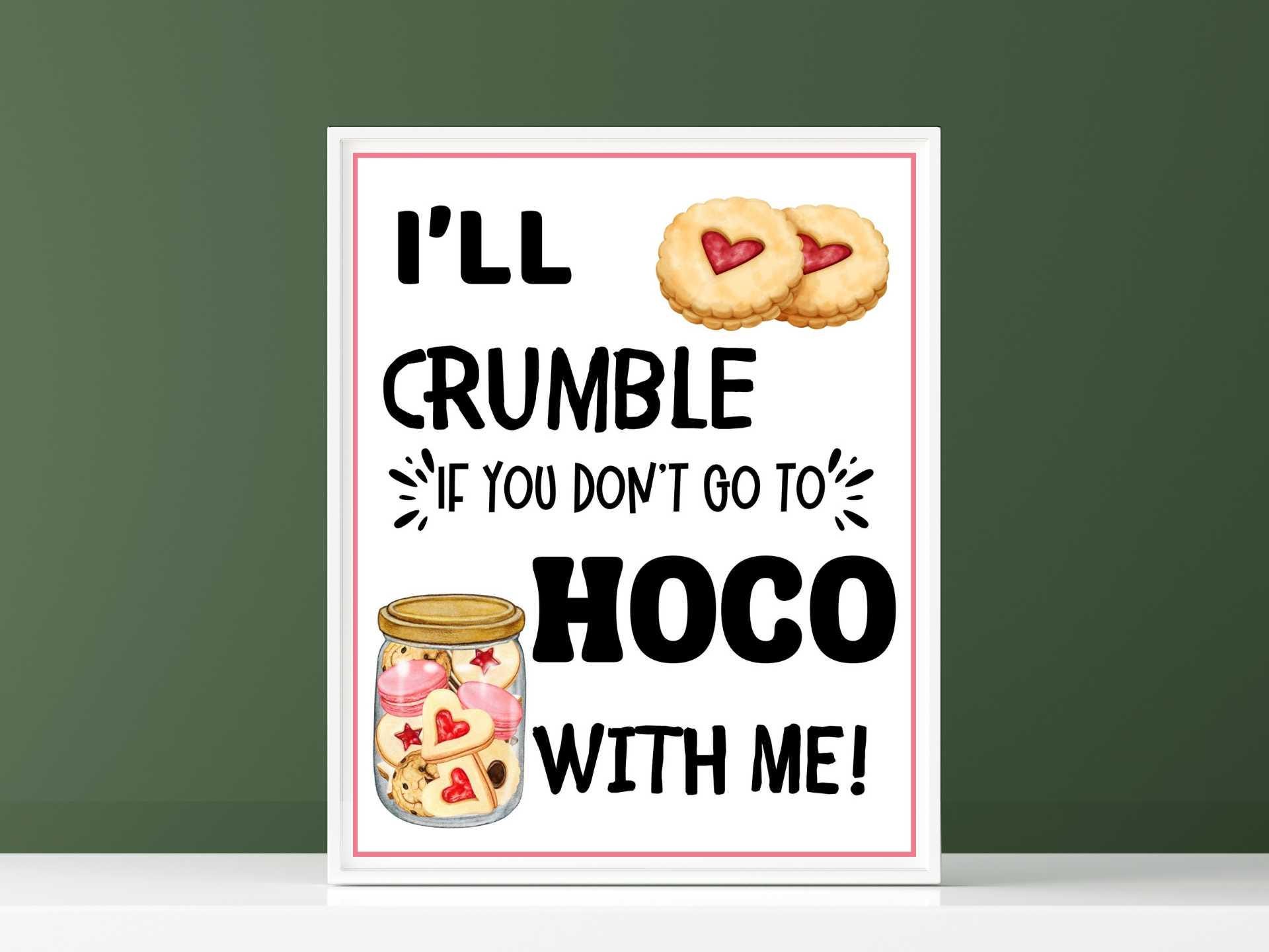 HOCO Proposal Poster Crumble Cookie Night Prom Invite High School Dance ...